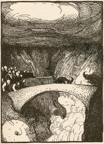 Illustration der Sage «Die Teufelsbrücke» | SIK-ISEA Recherche